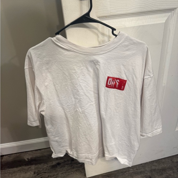 Diesel | Tops | Diesel White Tee With Red Logo | Poshmark